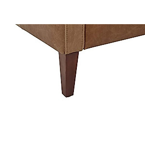 Amazon Brand – Rivet Aiden Mid-Century Modern Reversible Sectional Sofa (86") - Cognac Leather