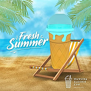 [2023 Upgrade 500 ML] Magic Slushy Maker Squeeze Cup Slushie Maker Cup, Homemade Milk Shake Smoothie Squeeze Cups With Lids And Straws(Brown)