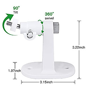 2Pack Adjustable Wall Mount for Eufy Security Solo IndoorCam P24 and S220, No-Drill Mounting Bracket for Eufy Security Indoor Cam Pan & Tilt - White