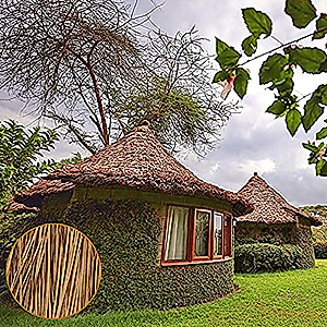 Pealihuy Palm Thatch Tiki Hut Bar Garden Boat Blinds Grass Thatch Roof Decoration Tiki Hut Grass Roof Umbrella Cover Mini Bar Roof and Patio Sunshade,5 PCS