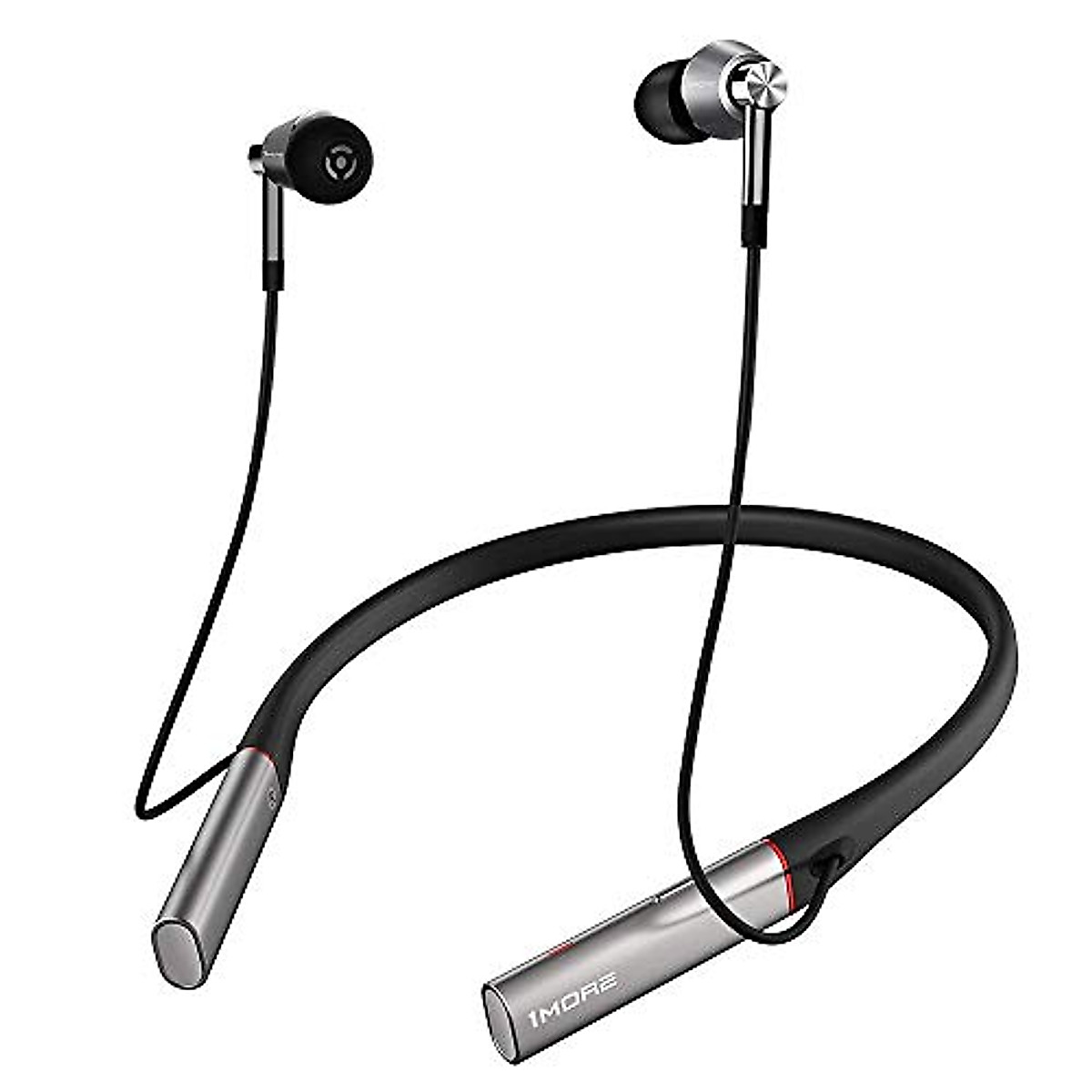 1MORE Triple Driver BT in-Ear Headphones Bluetooth Earphones with Hi-Res LDAC Wireless Sound Quality, Environmental Noise Isolation, Fast Charging, Volume Controls with Microphone - Silver