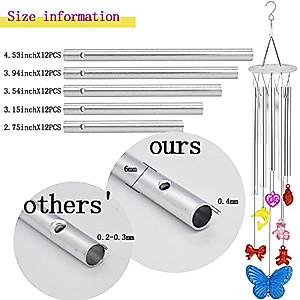 SAIDIC 100PCS Wind Chime Parts Wind Chime Tubes Wind Chime DIY Supplies DIY Wind Chime Kit Windchime Kits Glass Beads Acrylic Wind Chime Pendant for Adults Kids Arts and Crafts