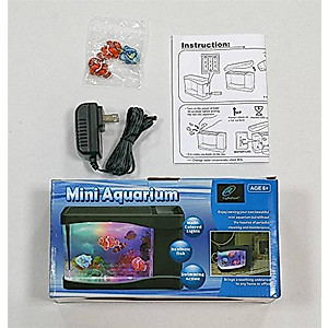 Lightahead® Artificial Mini Aquarium A Sensory Multi Colored LED Swimming Fish Tank with Bubbles