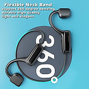 IHAO Open Ear Air Conduction Headset Wireless Bluetooth Sport Headphones with Mic Earphone Lightweight Painless Wearing Sweatproof Earpiece Stereo Earphone for Running Hiking Bicycling