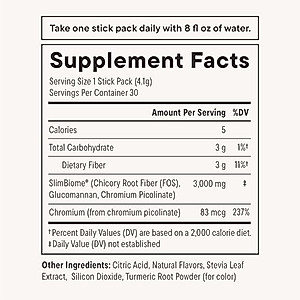 Daily Nouri FeelFull Prebiotic Fiber Drink Mix with Glucomannan & Chromium | for Natural Feeling of Fullness, Appetite & Cravings Support, Gut Microbiome & Metabolic Health | 30 Stick Packs