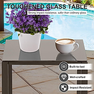 BPS 3 Pieces Patio Furniture Set, Outdoor Rattan Wicker Chairs with Table, 3 Pcs Sofa Set with Cushion, Conversation Furniture for Garden Poolside