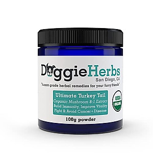 Ultimate Turkey Tail 8:1 Extract by Doggie Herbs – 389mg Beta Glucan per 1g Scoop (39%), Contains ONLY Polysaccharides – 100g