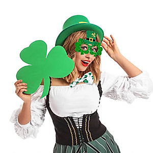 AMS St Patricks Day Suspenders Accessories Decor Women/Men' s Irish Green Party Decorations with a Bow-tie,a Tie,a Pair of Glasses (Set, Green)