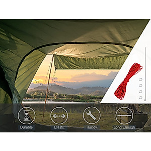 Tent Pole Shock Cord 1/8 inch 60ft, Elastic Bungee Cord, Replacement Shock Cord for Tent Poles, Tent Pole Repair Kit, Elastic Cord with Lead Wire and Washers Red