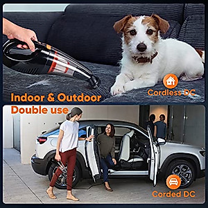 ENGINDOT Car Vacuum Cleaner, 8Kpa High Power Handheld Vacuum, 30 Mins Runtime 12V Cordless Car Vacuum, 2-Way Powered, Accessories Kit for Car Interior and Home Cleaning