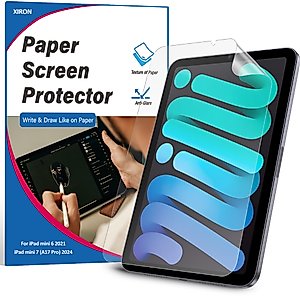 XIRON [2 PACK] Paper Screen Protector for iPad mini 7 (A17 Pro)/ iPad Mini 6 (2021, 8.3 inch), Matte PET Film for iPad Mini 6th Generation, Write and Draw Like on Paper, Anti-Glare Screen Protector