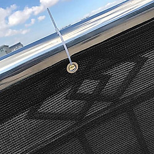 ALBN Fence Shade Net Cover Balcony Privacy Protective Screens 85% Blockage UV-Proof Metal Hole for Garden Patio Backyard HDPE with Cable Ties (Color : Black, Size : 0.9x11m)