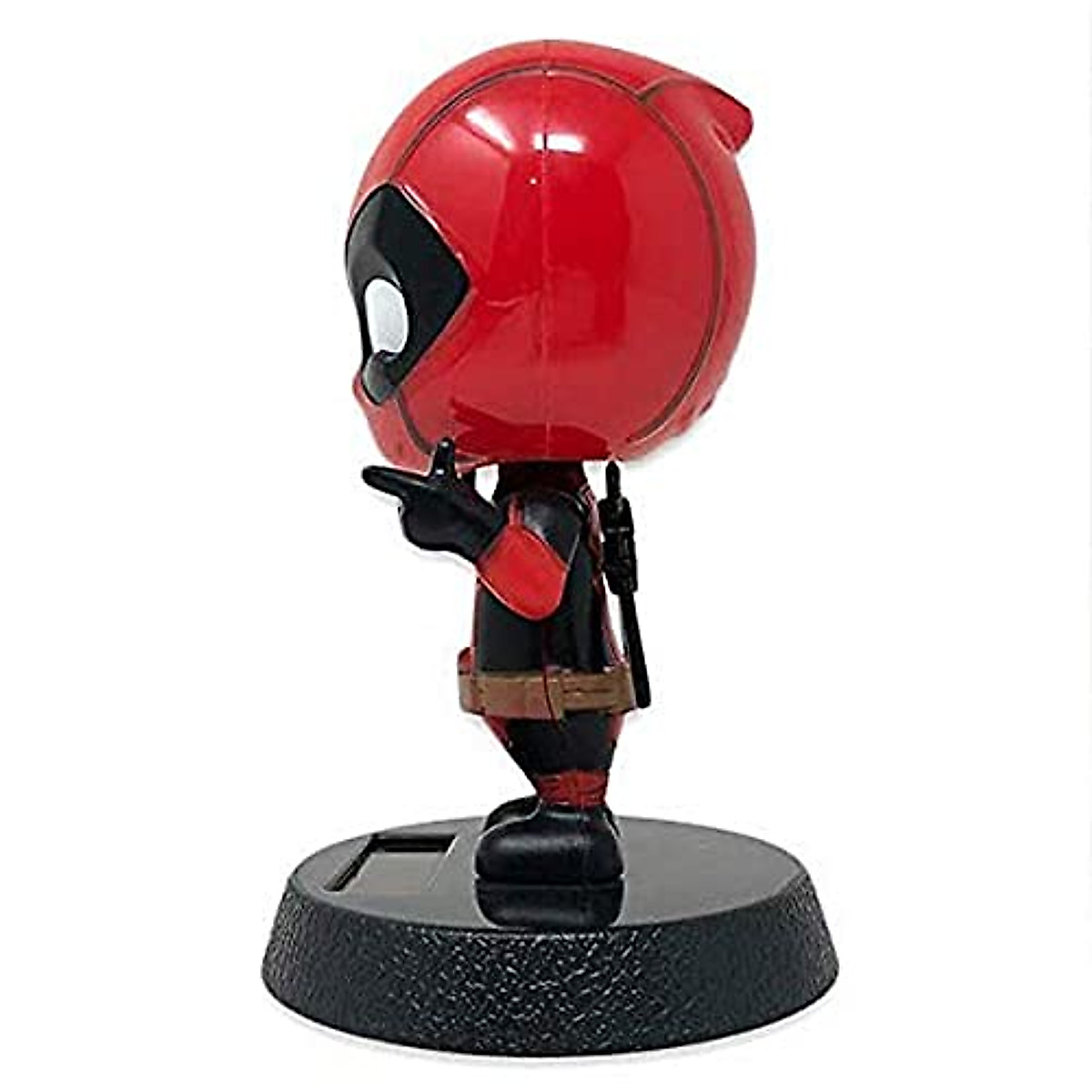 RRI Deadpool Cute Solar Powered Bobblehead Home Office Ultra Detail Relaxing Toy ., Red, 4 inches