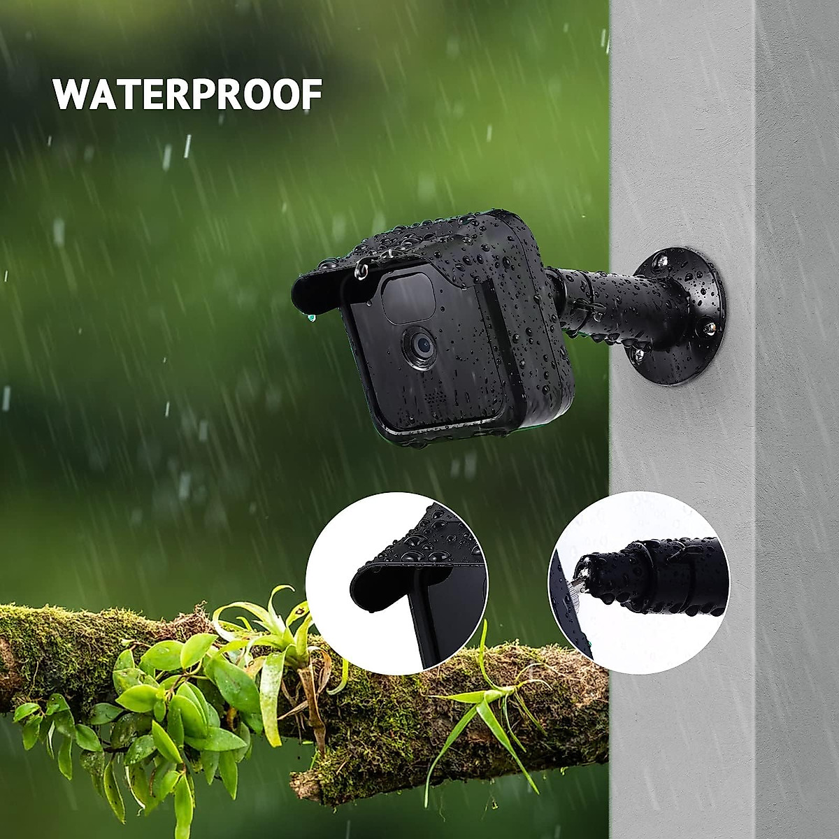 Ayotu Metal Wall Mount for Blink Outdoor 3rd Gen/XT2/XT, Weatherproof Protective Housing and 360 Degree Adjustable Metal Mount with Sync Module 2 Outlet Mount (Camera Not Included, Black)