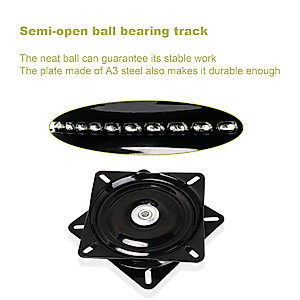 6" Square Swivel Replacement for Recliner Chair or Furniture - Ball Bearing Swivel A3 Steel Plate