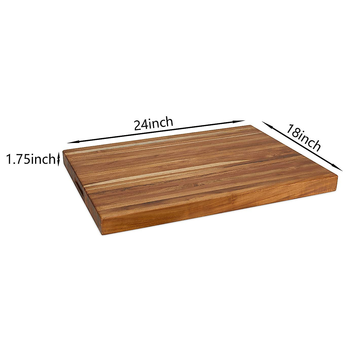 Teak Cutting Board Extra-Large (24x18x1.75 inch) Carving Board With Hand Grip, Teak Butcher Block, The Leif