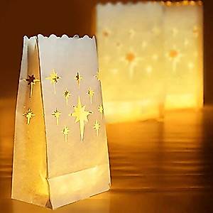 Homemory Value Set - 50 Luminary Bags & 48 Battery Tea Lights, Ideal for Christmas Decor