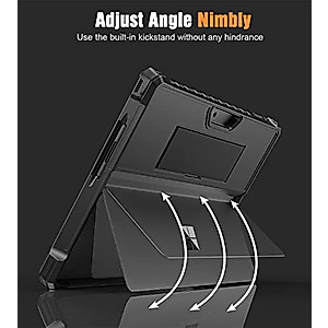 TiMOVO Case for Microsoft Surface Pro 11, Surface Pro 10 13 Inch, Protective Case with Hand Strap for Surface Pro 9/Pro 9 5G, Shockproof Cover Compatible with Type Cover Keyboard, Black