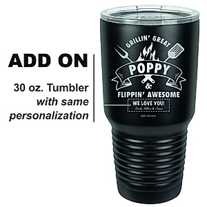 Poppy Gift – PERSONALIZED Bamboo Cutting Board Custom Engraved Grillin Great Flippin Awesome Fathers Day Birthday Christmas Gift Best Poppy Ever Papa Poppop Gifts from Grandkids Grandchildren(8.25x12)