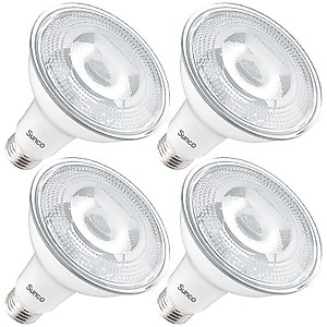Sunco Lighting - 4 Pack Dusk to Dawn Light Bulbs Flood Light Outdoor PAR30 LED Photocell Sensor 11W=75W, 5000K Daylight, 850 LM, IP65 Waterproof, Light Sensing Auto On/Off Security Porch Light, UL