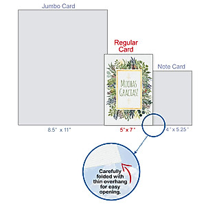 NobleWorks - 1 Spanish Thank You Card with Envelope - Espanol Gratitude Stationery Greeting - Muchas Gracias C6649TYG-SL