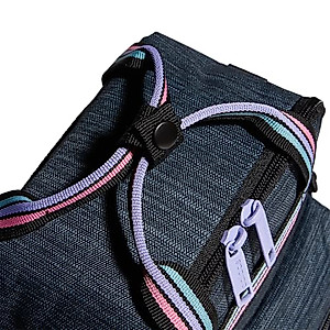 adidas Squad Insulated Lunch Bag (7L) Food Container Carry Box for Kids/Adults Discontinued, Two Tone Black/Snowglobe, One Size