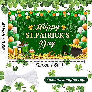St Patricks Day Backdrop,Happy St Patricks Day Banner,Shamrock Irish Luck Day Saint Patrick's Day Banner St Patricks Day Decorations