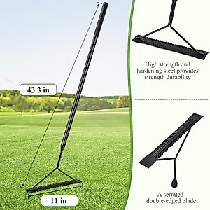 DACK 43" Weed Grass Cutter with Double-Edged Serrated Sharp Steel Blade, Manual Weed Whacker Grass Whip Cutting Hand Tool, Handheld Weed Wacker for Overgrown Weeds in Yard, Field and Ditches