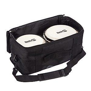 RockJam 7" and 8" Bongo Drum Set with Padded Bag and Tuning Key, Natural