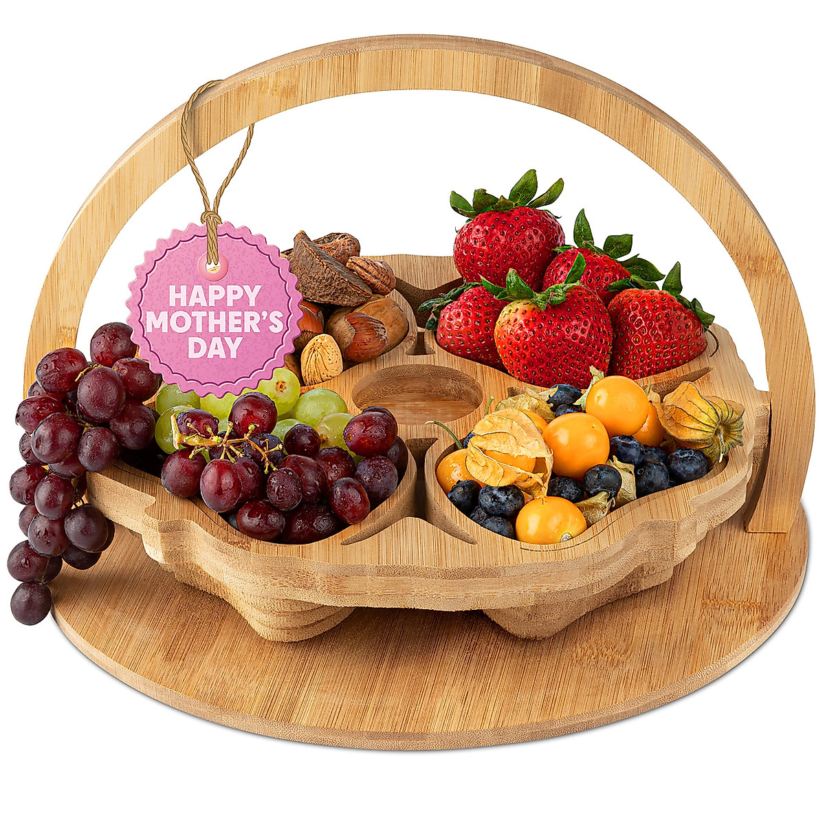 Mothers Day Gifts From Daughter, Decorative Fruit Nuts And Candy Serving Tray, Gift From Daughter Son Husband For Wife Sister Mom Grandma, Trays Set Basket Ideas Prime Delivery Food Safe Empty Baskets
