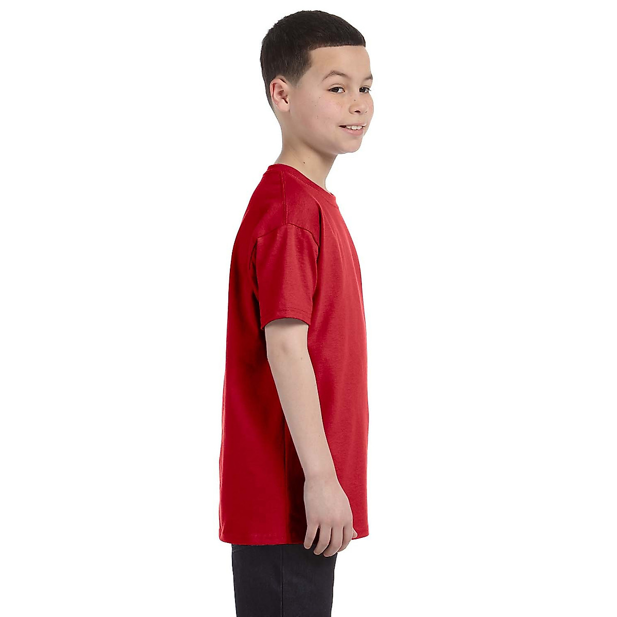 Hanes boys Cotton T-Shirt(5450)-Deep Red-XS