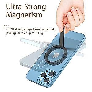 VAWcornic Phone Ring Holder for MagSafe, Metal Magnetic Phone Stand Phone Grip for iPhone, Samsung,Huawei,Tablet, Removable Ring Grip Compatible for Magsafe Case (Black - Include 4 Sticky Buckle)