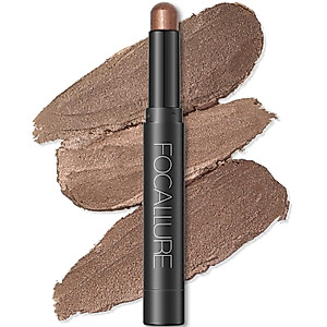 FOCALLURE Shimmer and Matte Cream Eyeshadow Stick,Smooth Brilliant Eye Brightener Pencil for Women,Long Lasting Waterproof Eye Shadow and Liners Makeup,COPPER