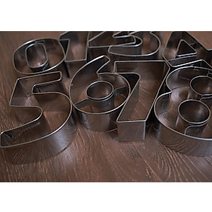 Xoutuo 9 Pieces 3 inch Large Number Cookie Biscuit Cutters 9 Piece Set, Stainless Steel Numbers Cutter Kitchen Baking Tool for Spelling the Numbers Birthday or Anniversary