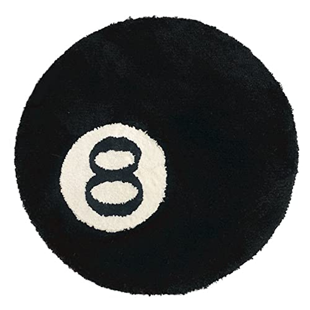 Black Area Rug, Billiard Pool Eight Ball Carpet, Non-Slip Flocking Floor Rug Doormat for Living Dining Dorm Room Bedroom Decor (31.5''x31.5'')