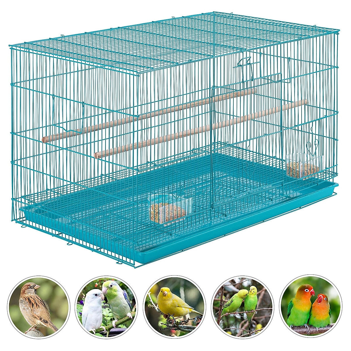 Yaheetech Flight Bird Cage Metal Extra Space Parakeet Cage for Medium Small Birds Cockatiels Conures Budgies Lovebirds