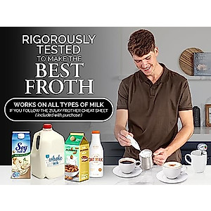 Zulay Executive Series Ultra Premium Gift Milk Frother For Coffee - Coffee Frother Handheld Foam Maker For Lattes - Electric Milk Frother Handheld For Coffee, No Stand (Deluxe White)