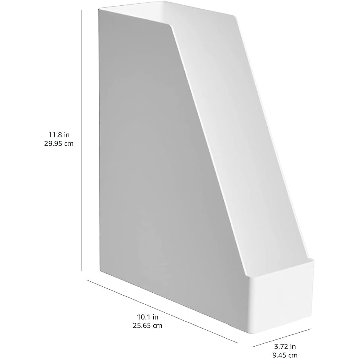 Amazon Basics Rectangular Plastic Desk Organizer, Magazine Rack, White, 2-Pack