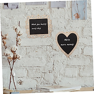 Ciieeo 3pcs Small Blackboard Pendant Wooden Chalkboard Sign Wedding Sign Message Blackboard Woodsy Decor Table Topper Tabletop Chalkboard Sign Hanging Blackboard Sign Price Tags Mini Set
