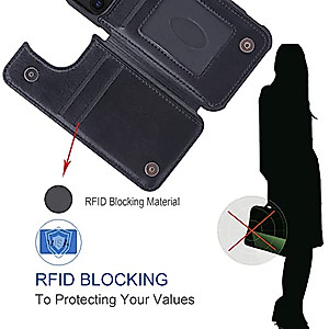 Arae Case for iPhone 13 [6.1 inch] - Wallet Case with PU Leather Card Holder Back Flip Cover for iPhone 13 6.1 inch-Black