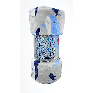 Shark Baby by Decor&More Extra Soft Throw Blanket (50" x 60") - Blue and Grey Sharks
