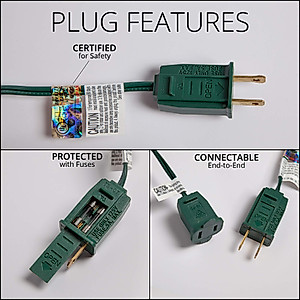 Wintergreen Lighting C9 OptiCore Cool White LED Commercial Outdoor Christmas Lights – Heavy Duty Christmas String Lights; Green Wire (25 Lights, 25 ft, Cool White)