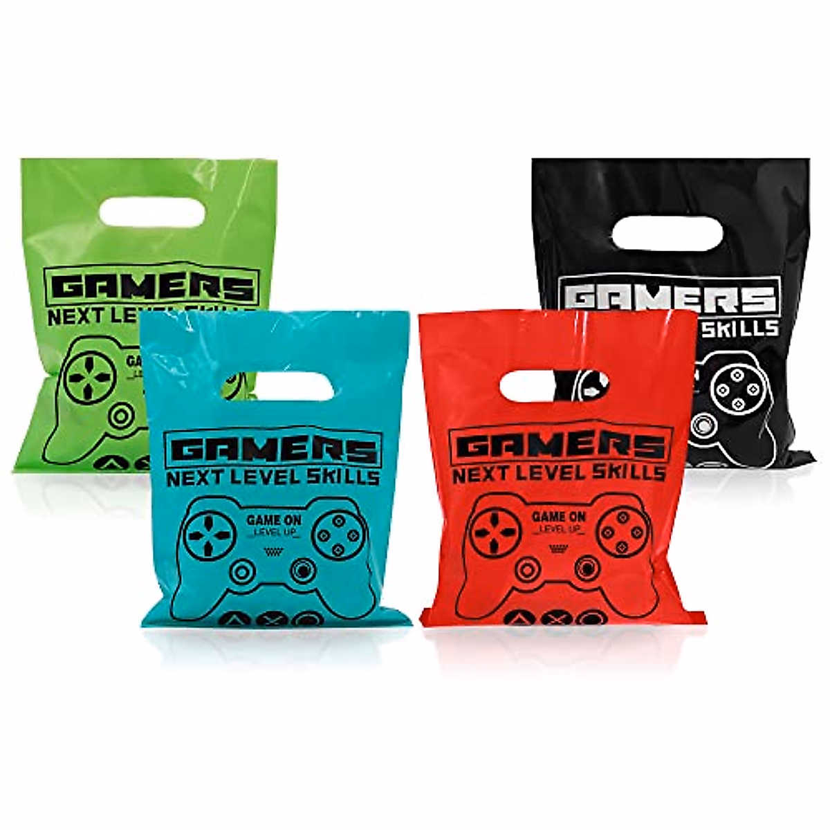 TOSPARTY 100PCS Plastic Video Game Party Bags Video Game Favor Bags Merchandise Bags for Video Game Birthday Party Supplies Decorations