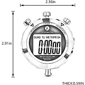 Rolilink Stopwatch,Metal Stop Watch for Sports Stopwatches Timer for Sports and Competitions (2 Lap with Backlight-Metal)
