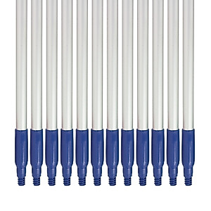SPARTA Adjustable Aluminum Broomstick, 48” Mop and Broom Handle Replacement with Color-Coded System for Environments with Harsh Cleaning Agents, Aluminum, 48 Inches, Blue
