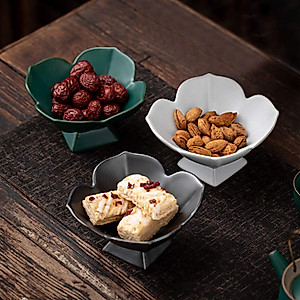 Kelendle Ceramic Footed Fruit Bowl Pedestal Bowl Home Decorative Dessert Serving Stand Snacks Tray Display Holder for Kitchen Counter Centerpiece Table Decor(Black)