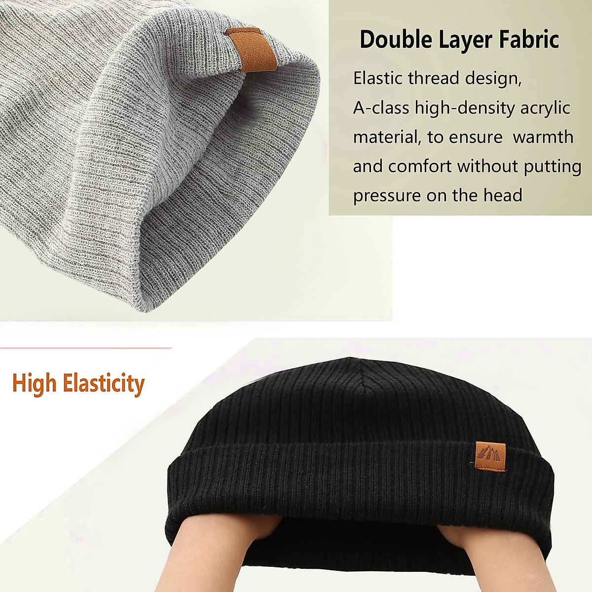 LMLALML 2 Pack Beanie for Baby Boys Soft Knit Baby Winter Hat Stripe Warm Baby Beanies