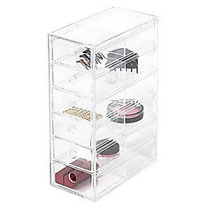 Richards Homewares Clearly Chic Slim Organizer, Large 6-Drawer, Clear