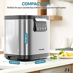 Electric Composter for Kitchen Indoor: 3.8L Large Capacity Odorless Composter Kitchen Counter, Smart Auto Garbage Disposal Home Compost Machine With Timer Display, Turn Waste to Pre-Compost for Plants