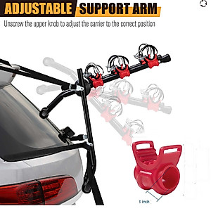 ASENDIWAY 6Pcs/Set Bike Rack Hitch Mount Bicycle Car Bike Rack Strap Replacement Cradles Cargo Carrier Spare Hooks with Rubber Straps 1-1/4"&2" Bike Rack PartsTruck Hitch Red&Black Tie-Down Straps